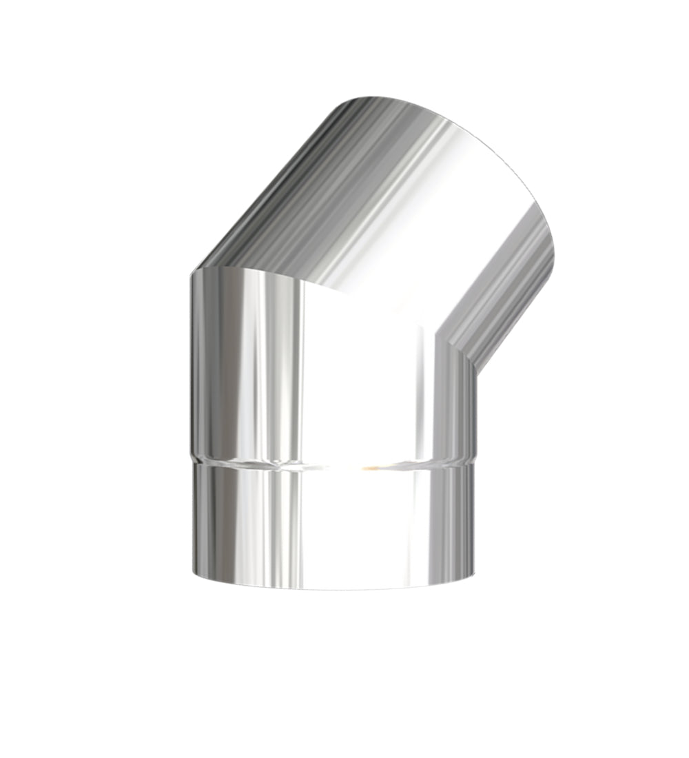 125mm Diameter - Stove Pipe 45 Degree Bend - Stainless Steel – The Wood ...